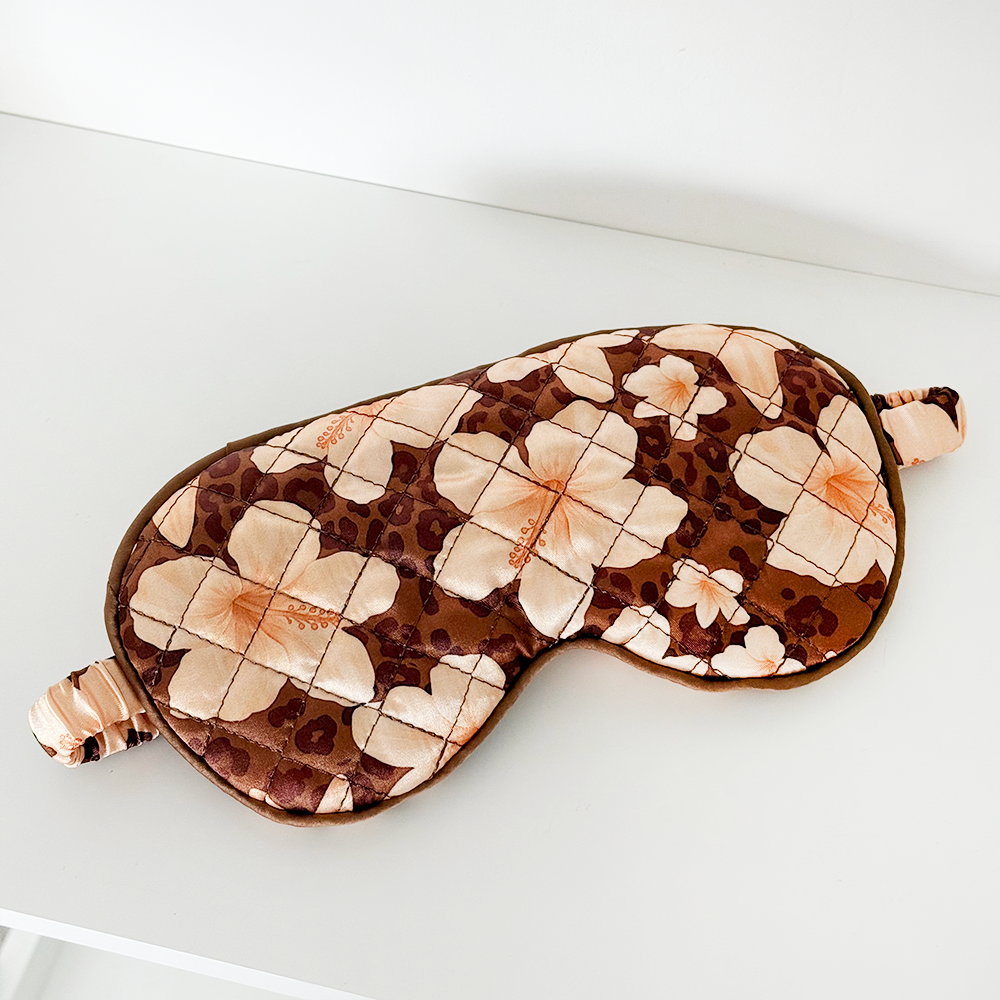 Satin Quilted Eye Mask - Safari Bloom – Coconut Lane