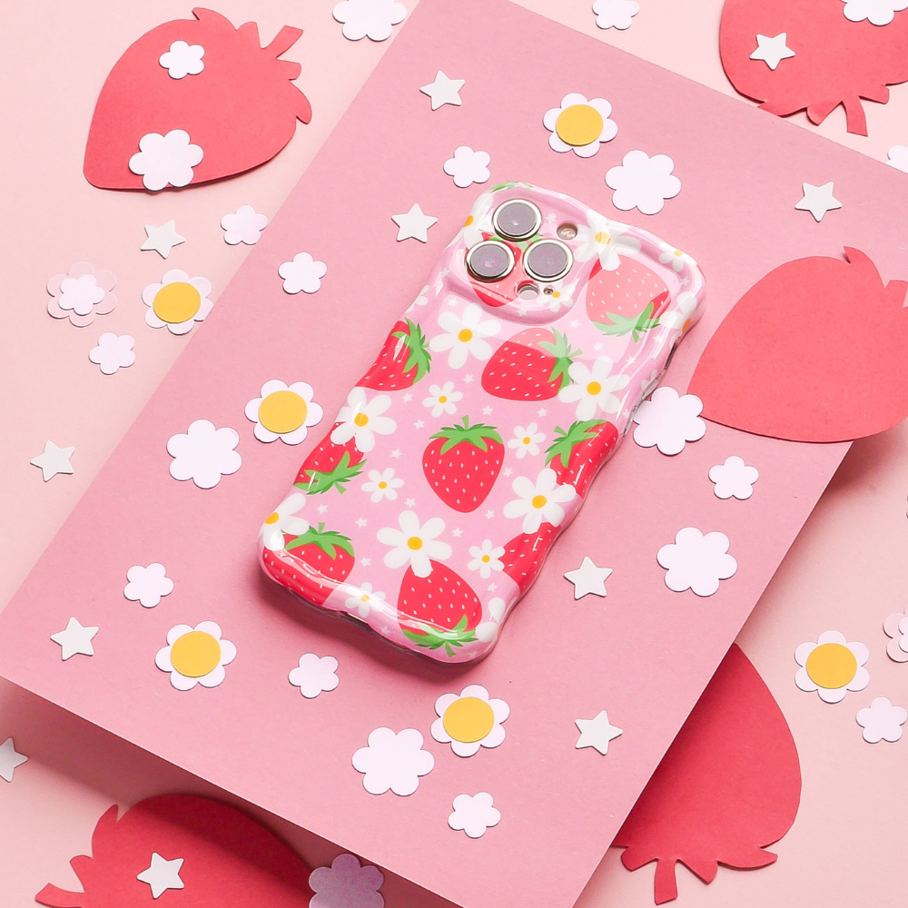 Wavy iPhone Case - Berry Cute Strawberry | Phone Cases | Coconut Lane