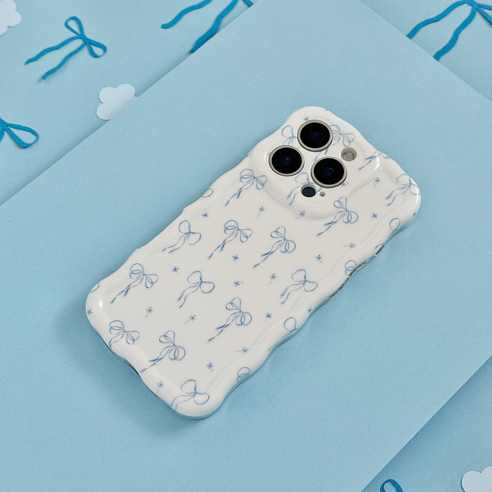 Wavy Phone Case - Bluebell Bows | Phone Cases | Coconut Lane