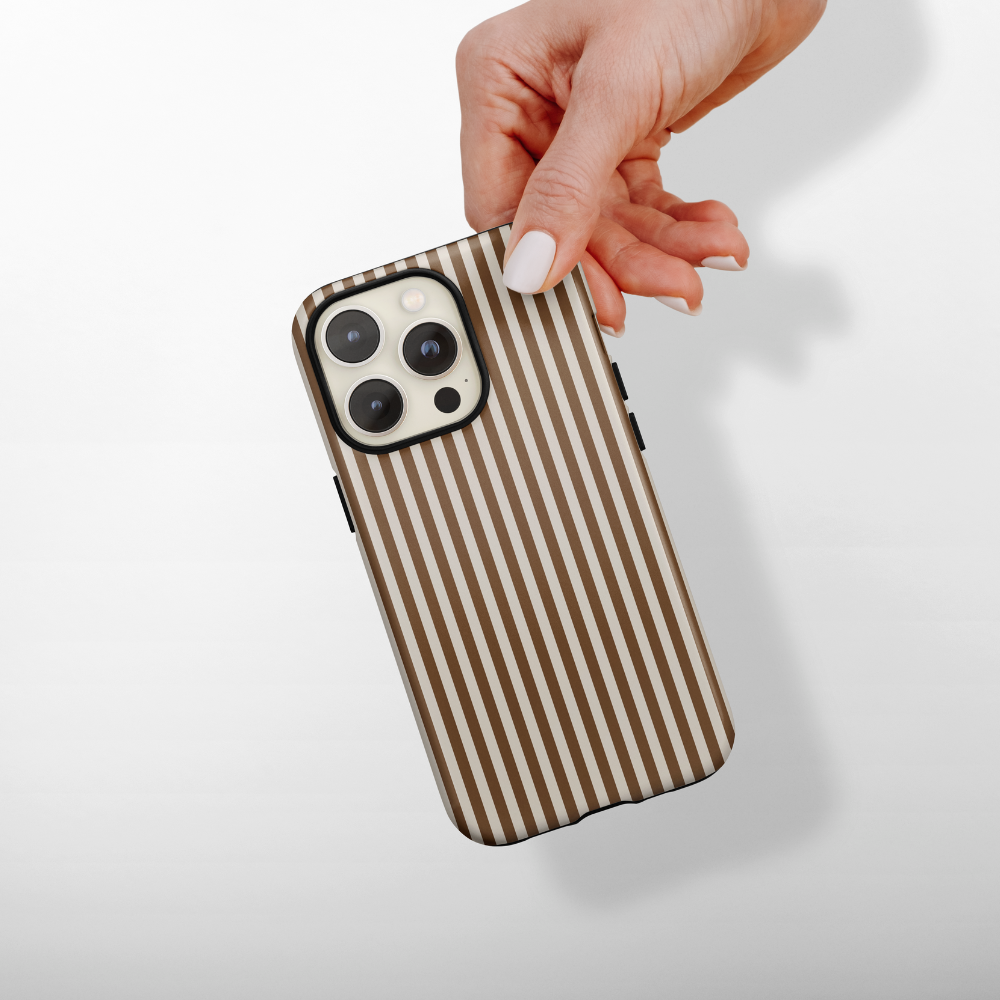 Tough Phone Case Chestnut Stripe| iPhone Cases | Coconut Lane