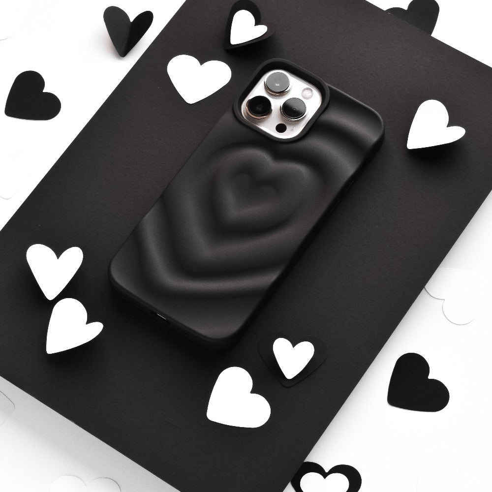 Melting Heart iPhone Case - Matte Black | Phone Cases | Coconut Lane
