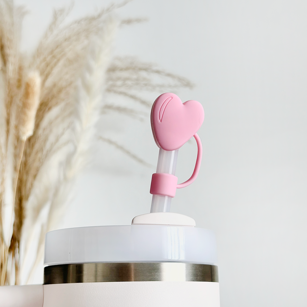 Pink Heart Straw Cover | Straw Toppers | Coconut Lane