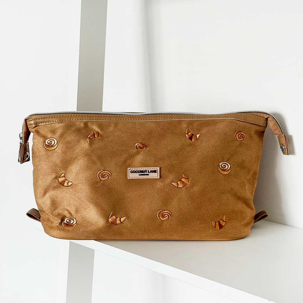 Expandable Makeup Bag - Croissant Club | Makeup Bags | Coconut Lane