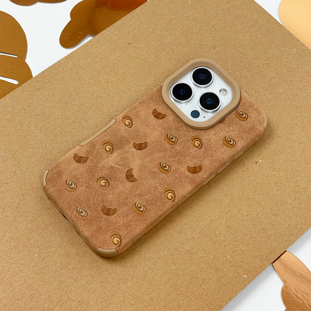 Faux Suede Phone Case - Croissant Club | Phone Cases | Coconut Lane