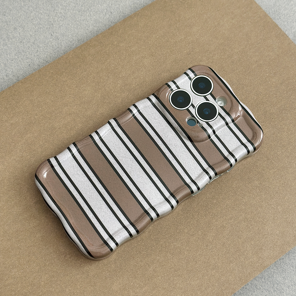 Wavy Phone Case - Retro Brown Stripes | Coconut Lane